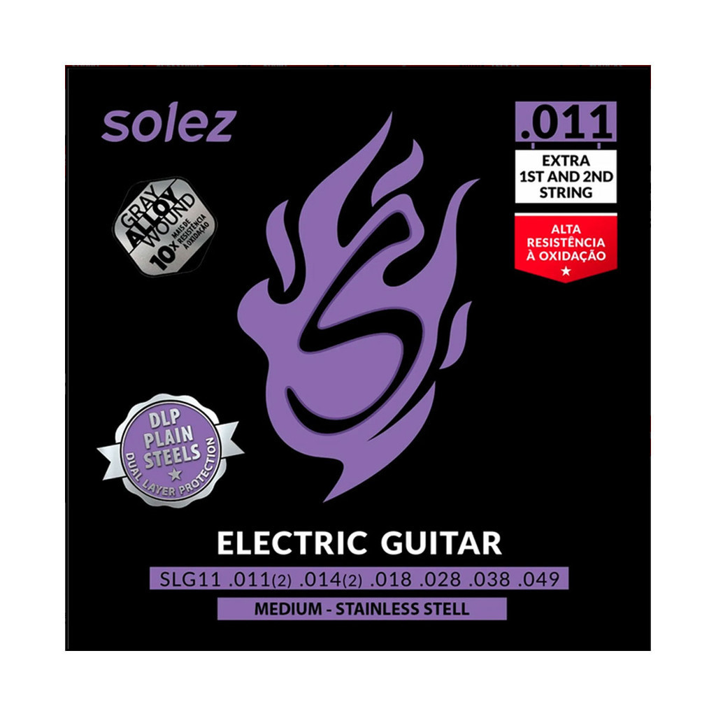 Encordoamento Guitarra Solez 011 Dlp Grey Alloy Slg11GA Corda Nacional ...