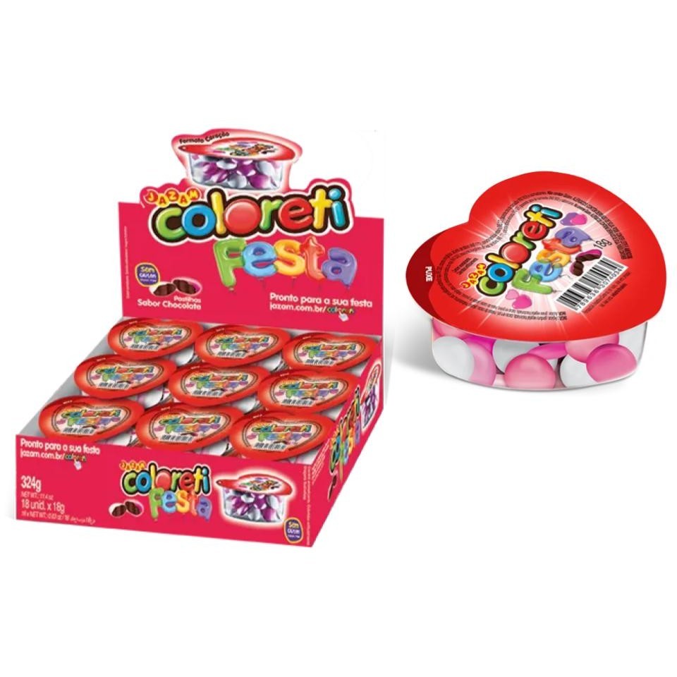 Chocolate Coloreti Festa Coração C/ 18u 324g | Shopee Brasil