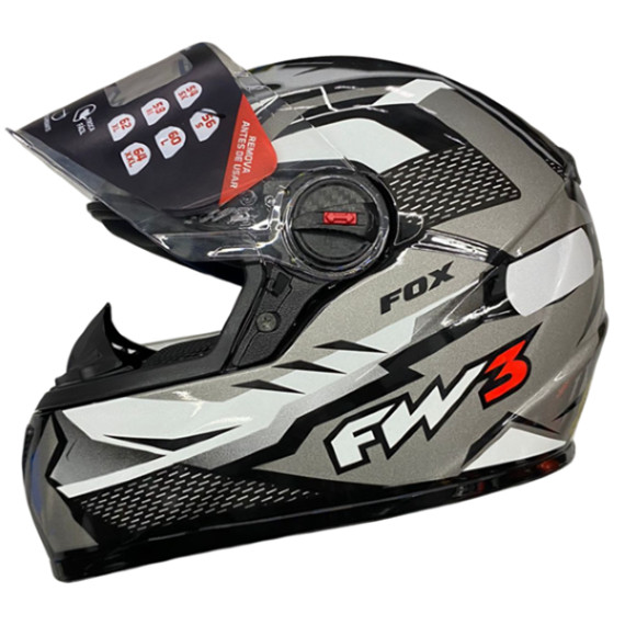 Capacete Fw3 Gtn Fox Grafite | Shopee Brasil