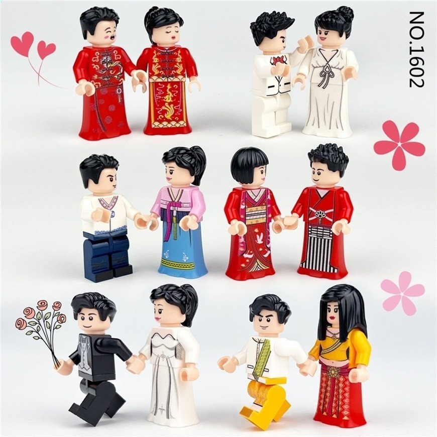 Noivo Multinacional noivo noiva bloco de construção de casamento ...