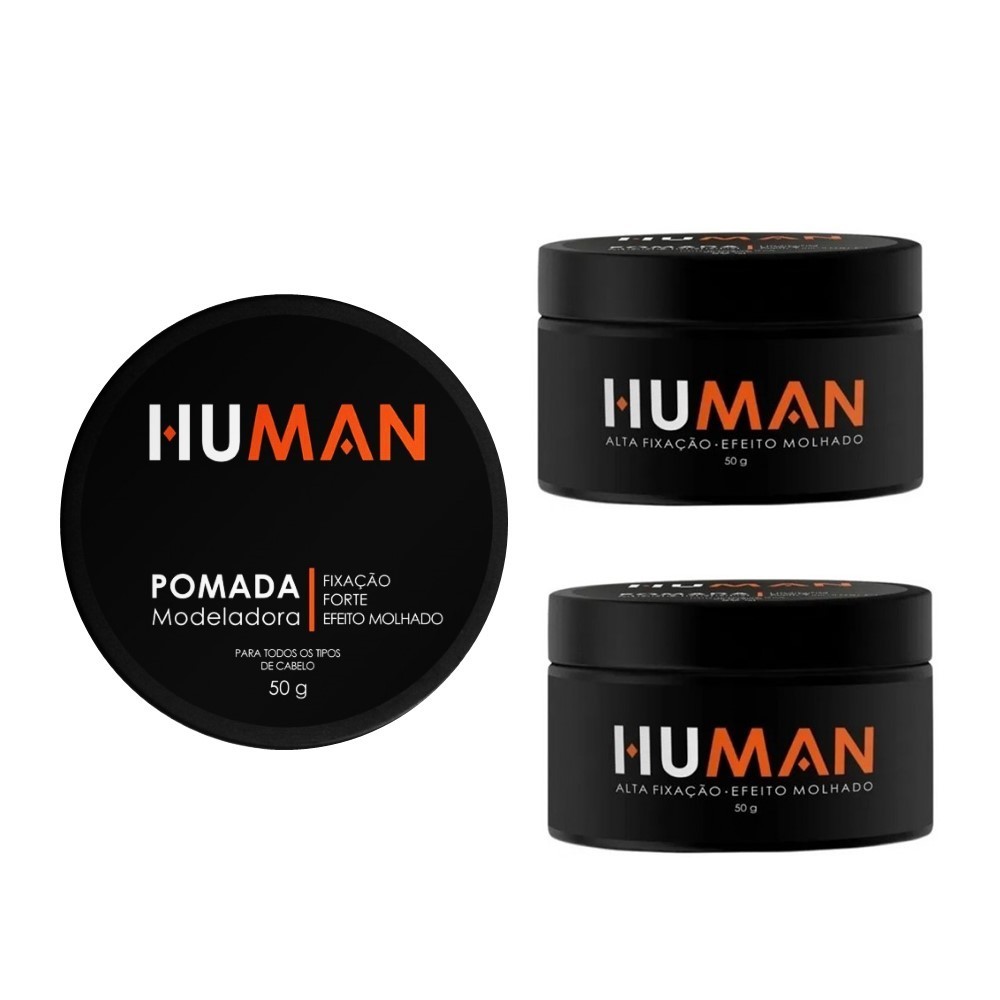 Kit 3 Pomada Modeladora Fixadora Cabelo Efeito Molhado Brilho Forte ...
