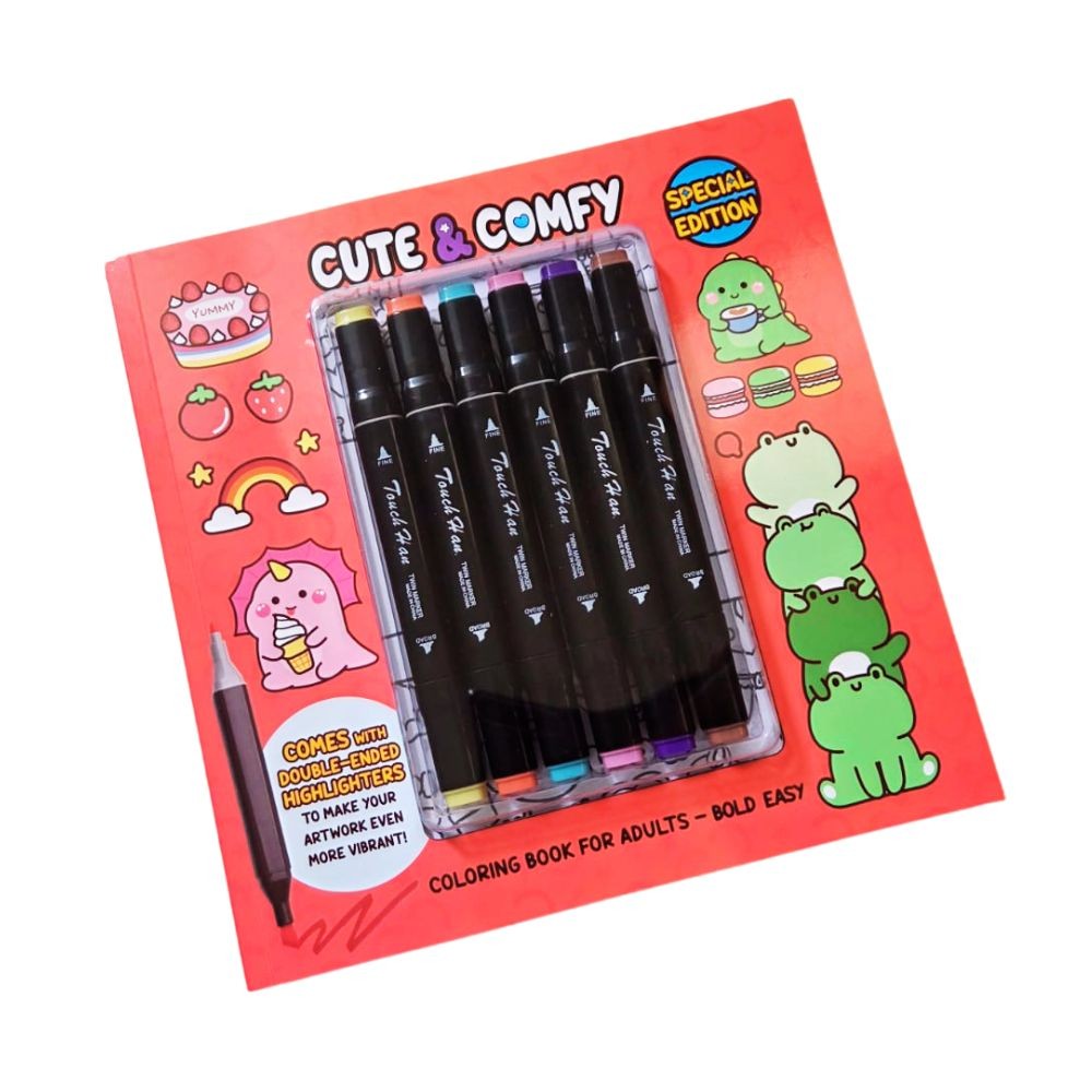 Caderno de Colorir Bobby Goods Special c 6 canetas e 65fls | Shopee Brasil