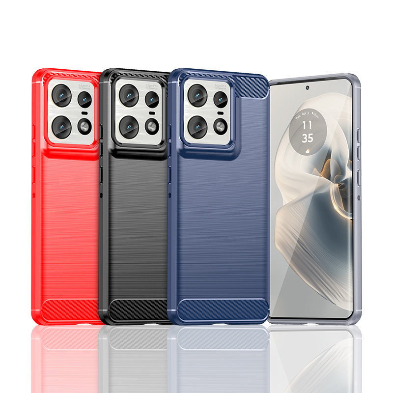 Para A Capa Motorola Edge 50 Pro Macia De Fibra De Carbono Escovada ...