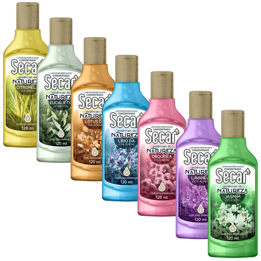 7 Limpadores Perfumado Concentrado Fragrâncias 120ml Secar | Shopee Brasil