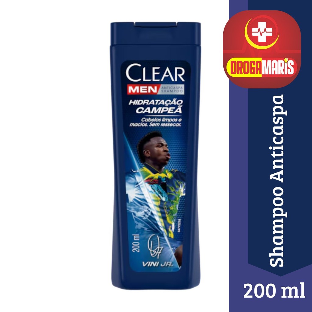 Shampoo Clear Men Vini Jr Hidratação Campeã 200ml - Anticaspa e maciez ...