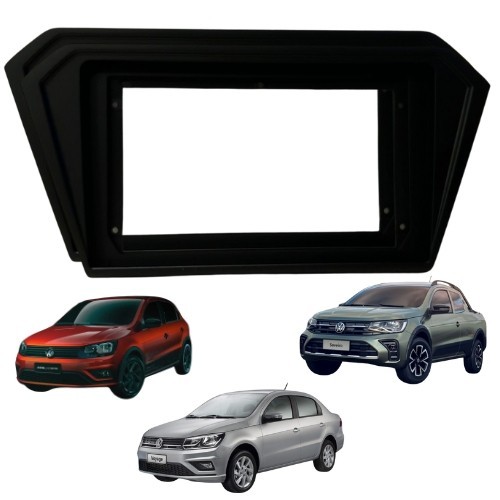 Moldura Multimidia 9 Polegadas Vw GOL Saveiro Voyage G7 e G8 2017 2018 2019 2020 2021 2023 2024 ...