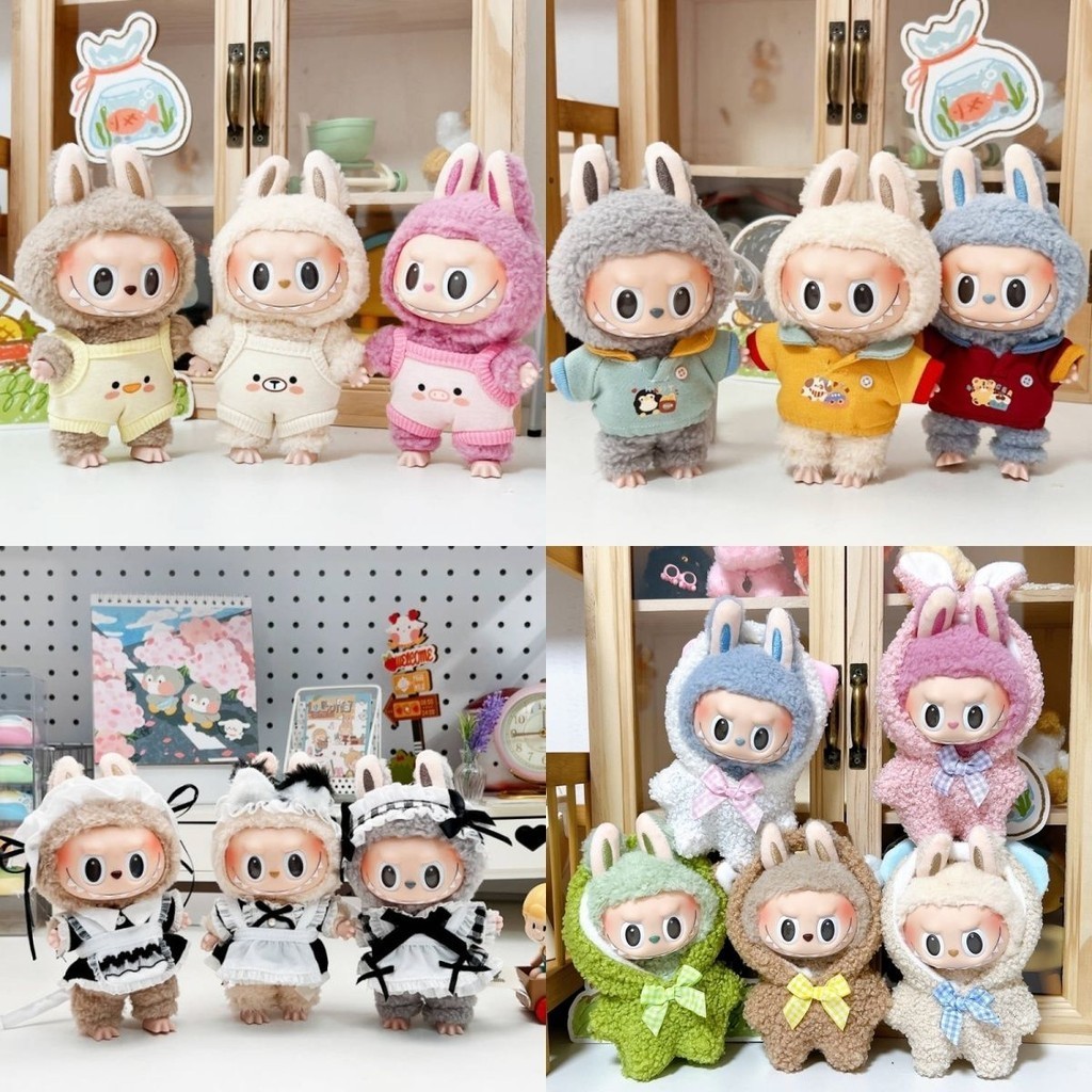 Boneca roupas de boneca Labubu vinil boneca pingente Popmart mistério ...