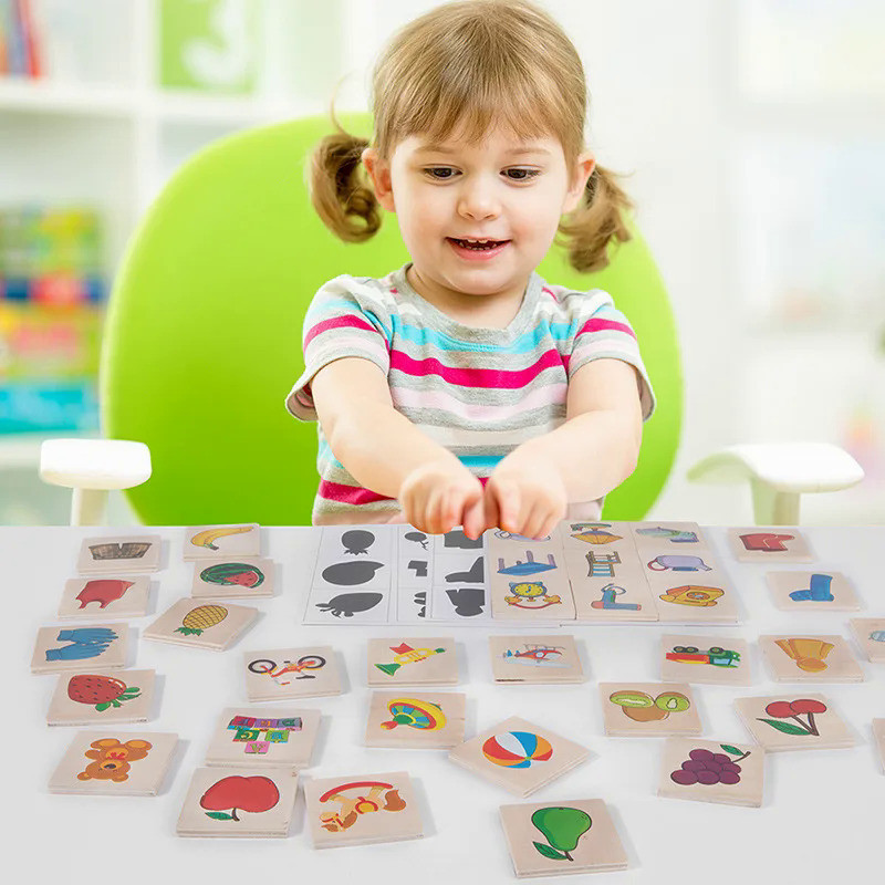 40PCS/SET Montessori Shape Matching Board Game Find Shadow Matched ...