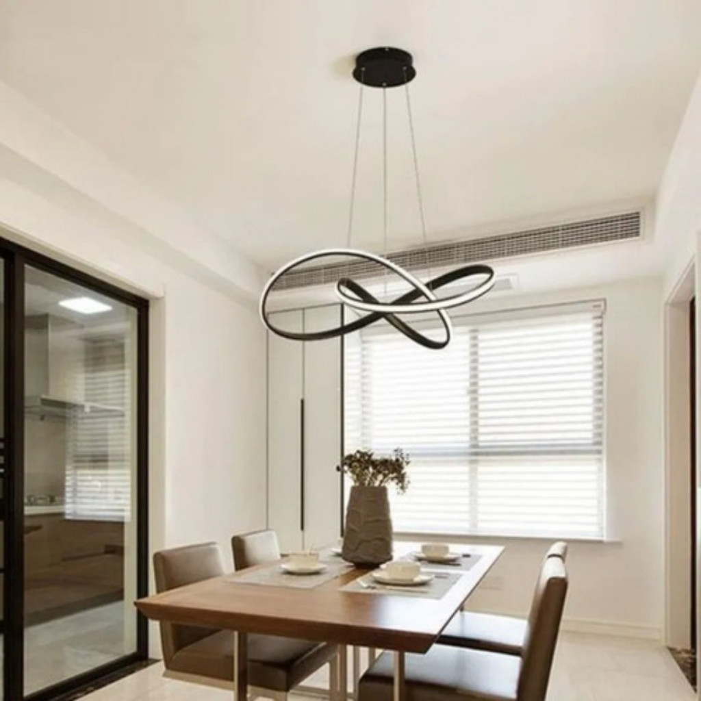 Luminária Lustre Pendente Led Design Moderno 48W Bivolt 3 em 1 Mesa ...