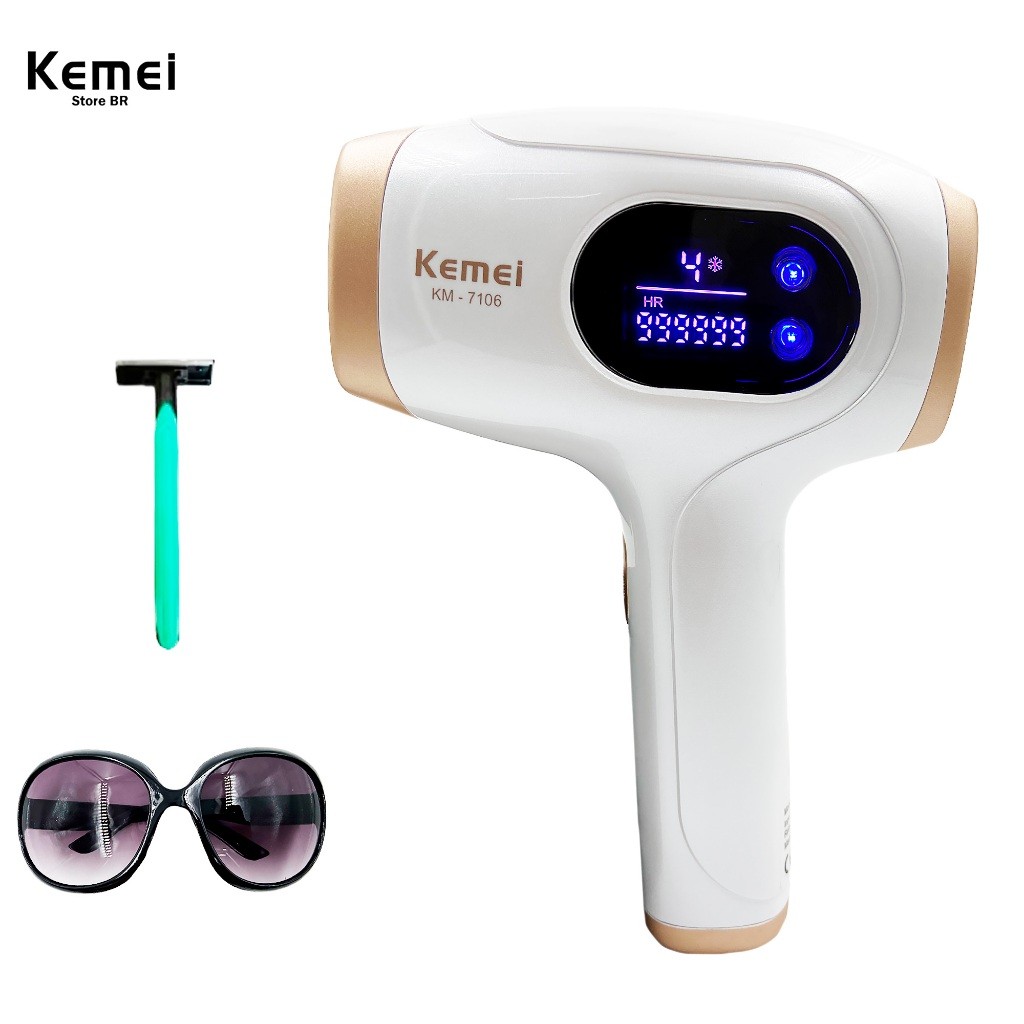 MÁQUINA DEPILADORA A LASER PROFISSIONAL KEMEI KM -7106 BIVOLT | Shopee ...