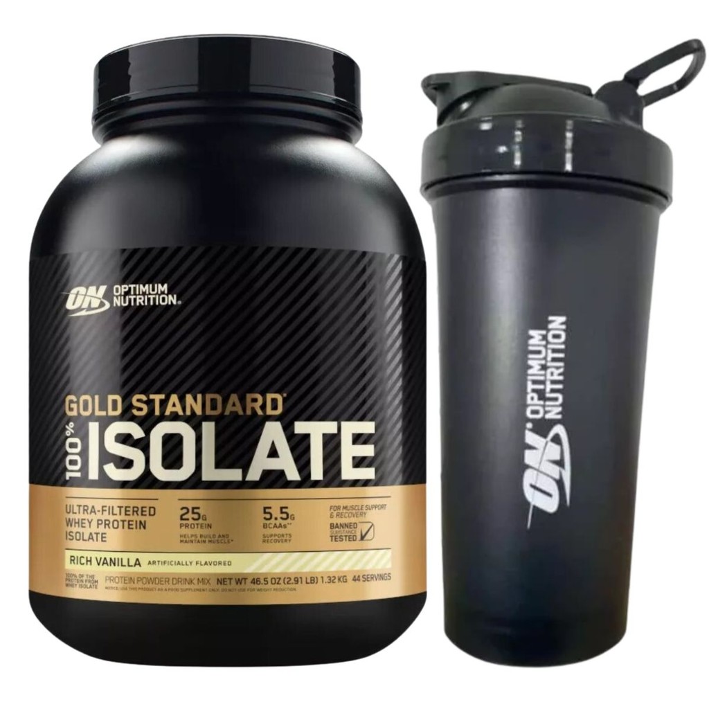 Gold Standard Whey Isolate 1.32kg Baunilha Garrafa Optimum | Shopee Brasil
