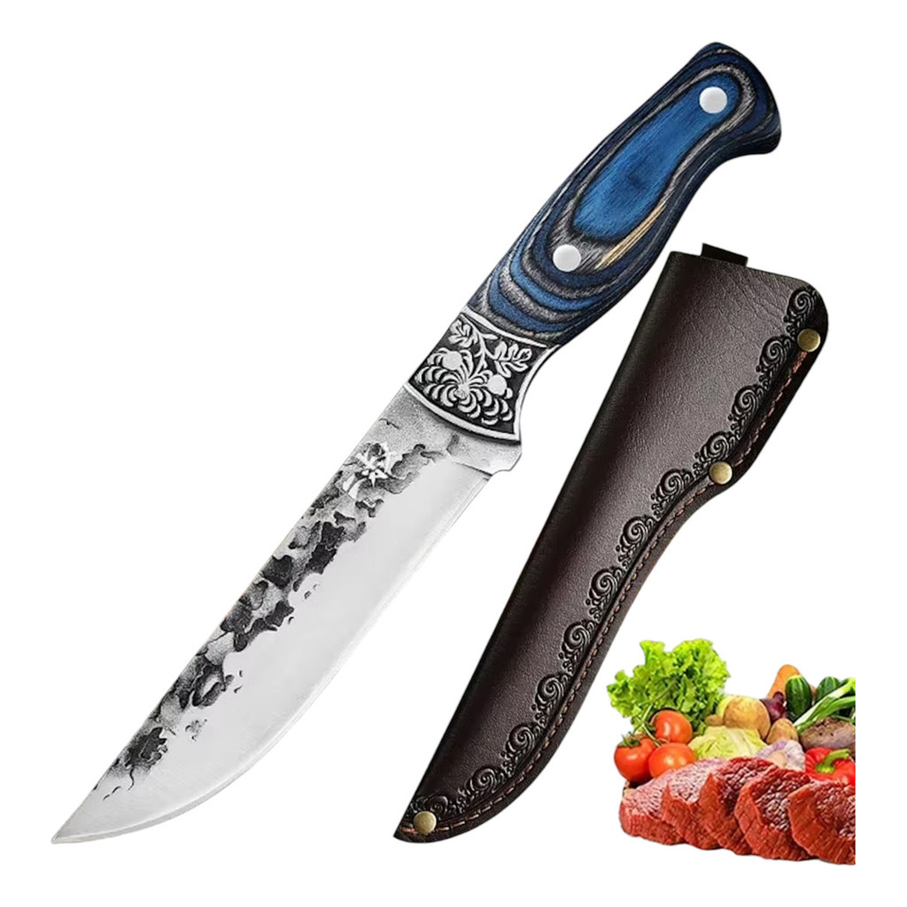 Faca Artesanal Fulltang Damasco Azure Desossa Churrasco BM-DJ354 ...