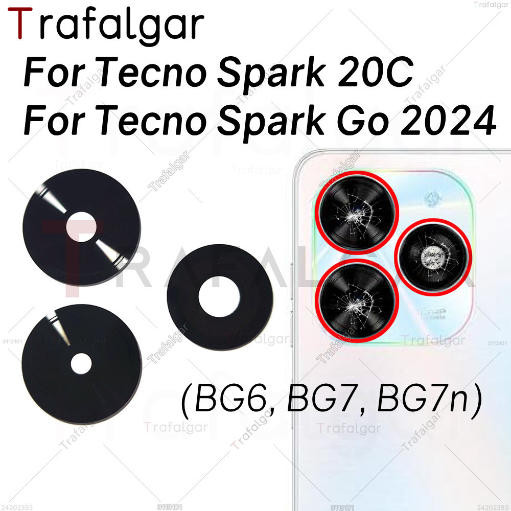 Lente De Vidro Da Câmera Traseira Para Tecno Spark 20C Go 2024 BG6 BG7 ...