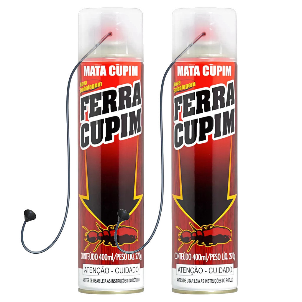 Mata Cupim Spray Veneno Aerosol com Agulha Aplicador Kit com 2 Unidades ...
