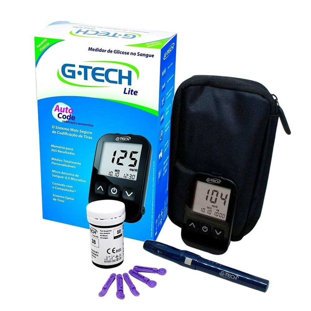 Kit Aparelho Diabetes Glicose Gtech Lite Completo Glicemia | Shopee Brasil