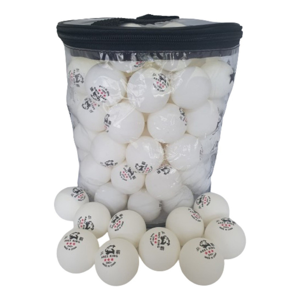 Kit 100x Bolas Bolinha Ping Pong Tenis Mesa 3 Estrelas Profissional Plástico ABS D40+ | Shopee ...