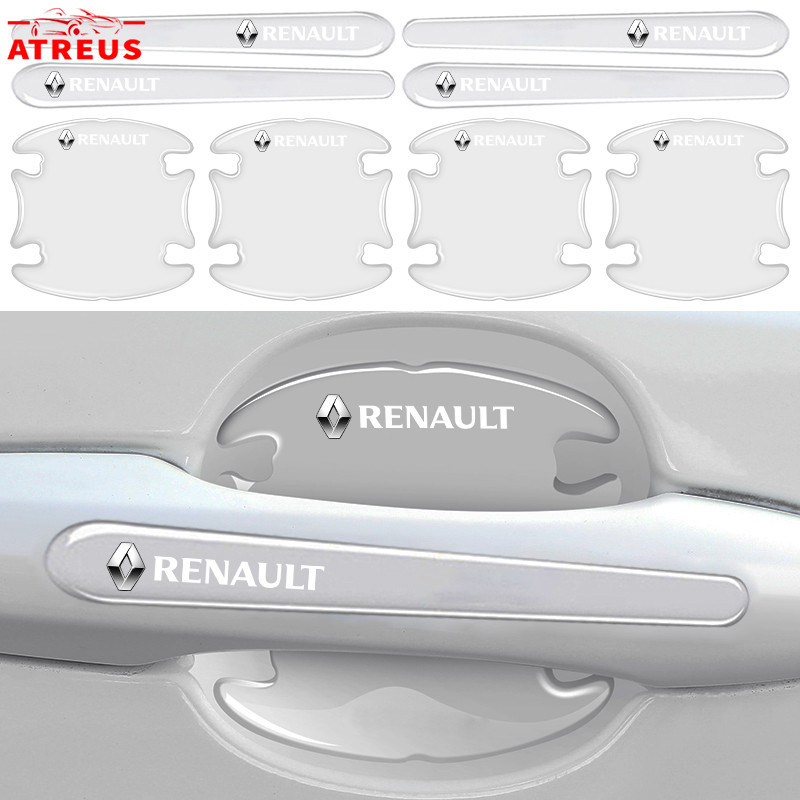4/8Pcs Renault Proteção Transparente Da Porta Do Carro Invisível ...