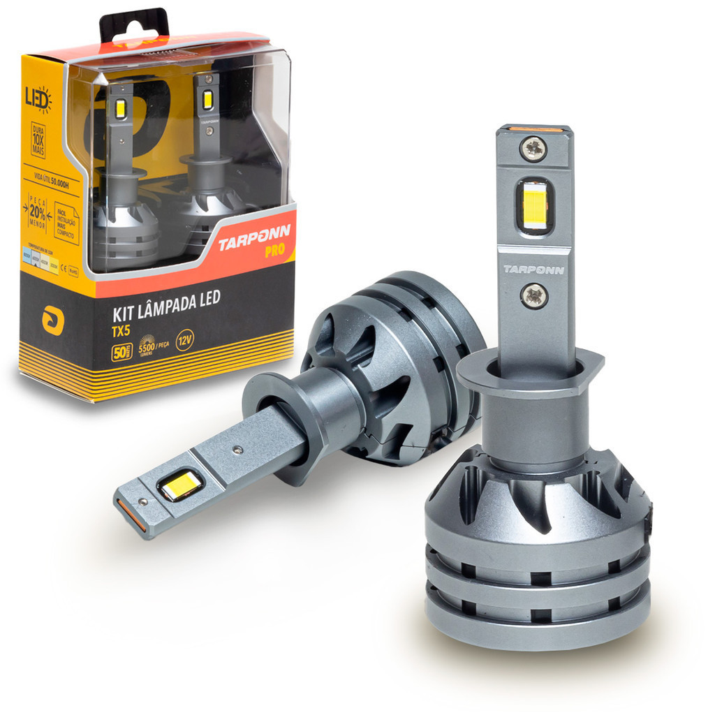 KIT Lâmpada LED TX5 H1 H4 H7 H27 H8/H9/H11/16A HB3 HB4 4000K | Shopee Brasil