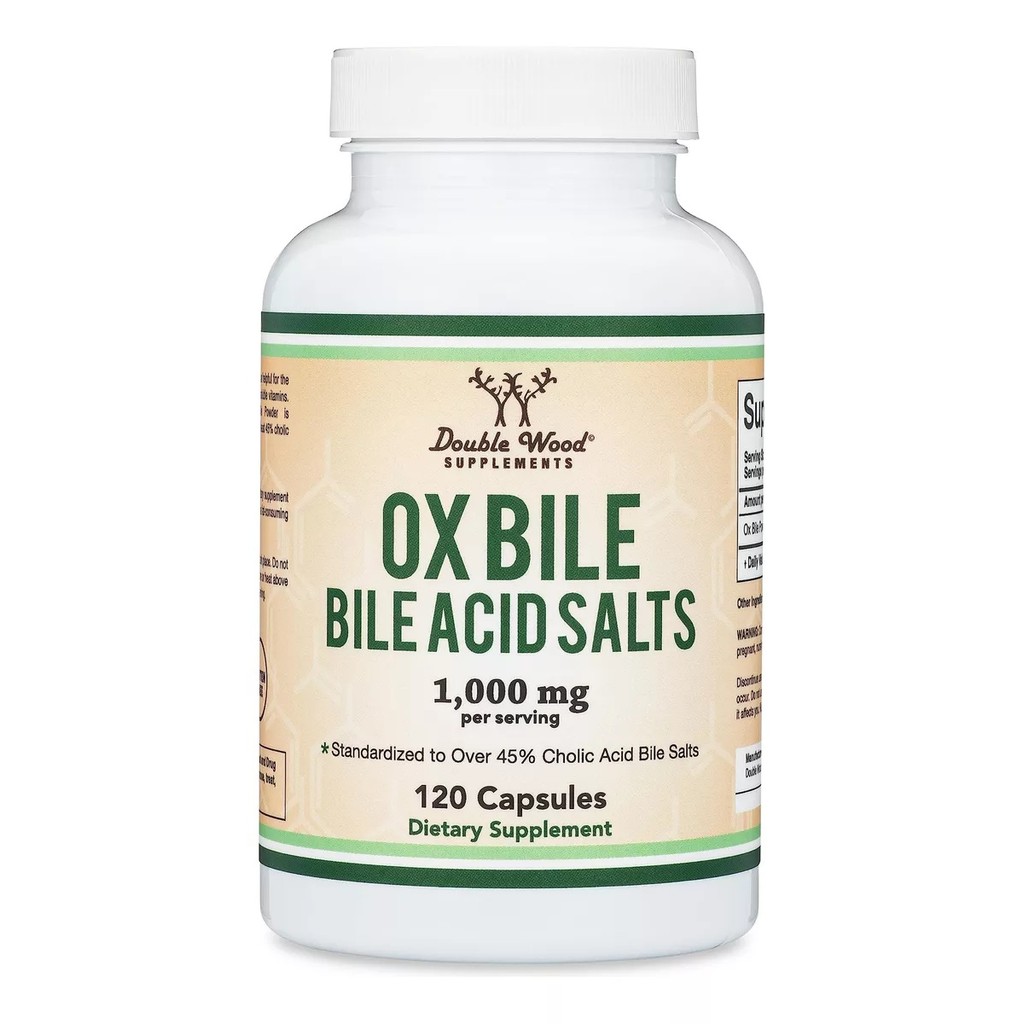 Ox Bile Sais Biliares 500mg 120 Cápsulas Double Wood | Shopee Brasil