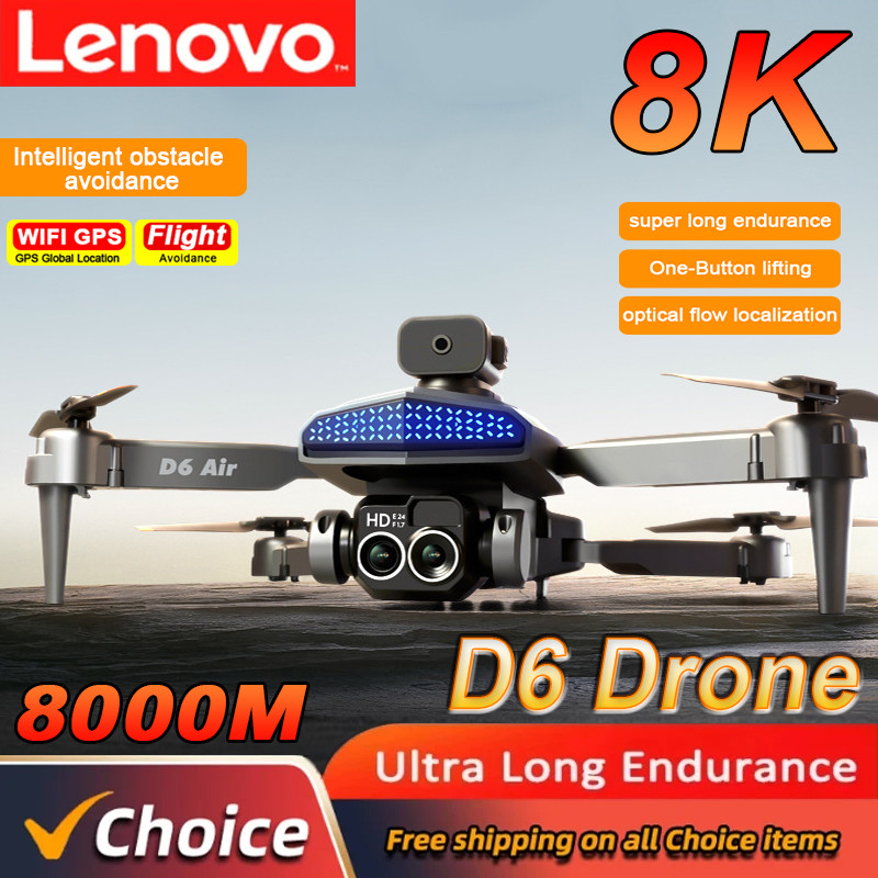 Lenovo D6 Drone 8K Fotografia Aérea 5G WiFi Evitar Obstáculos E Aeronaves De Controle Remoto ...
