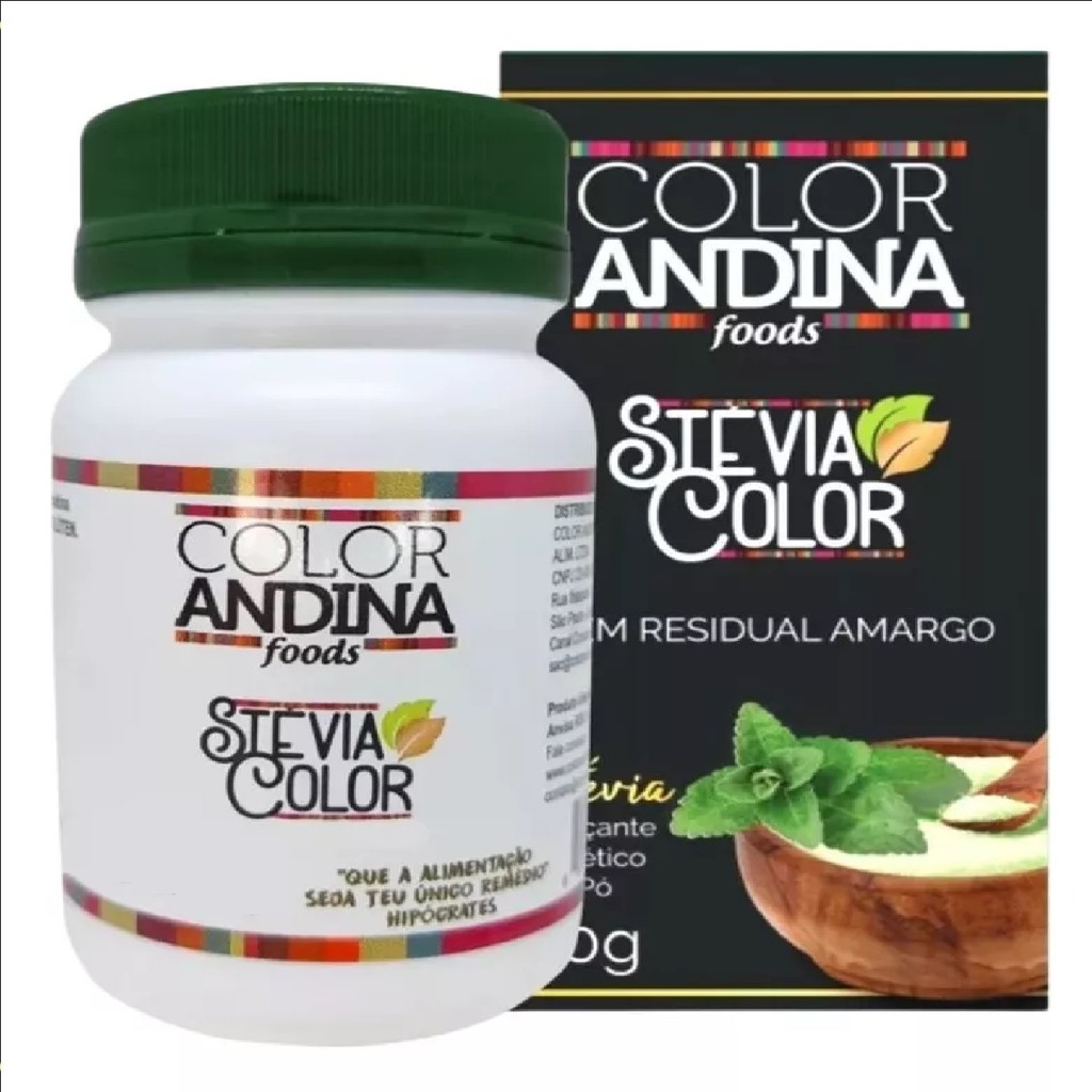 Adoçante Natural Dietético Stévia 10g Color Andina Sem Amargo sem ...