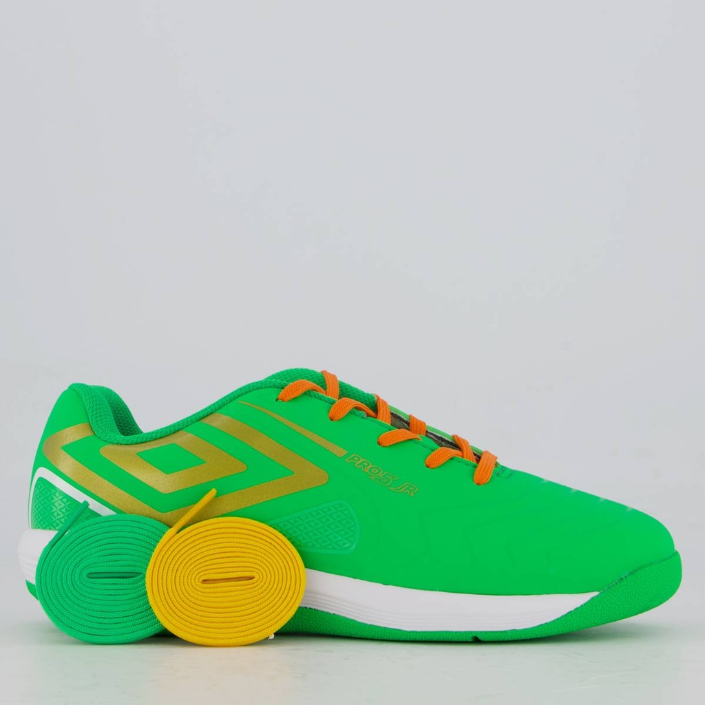 Chuteira Umbro Pro 5 GL Saint Patrick's Futsal Juvenil Verde | Shopee Brasil