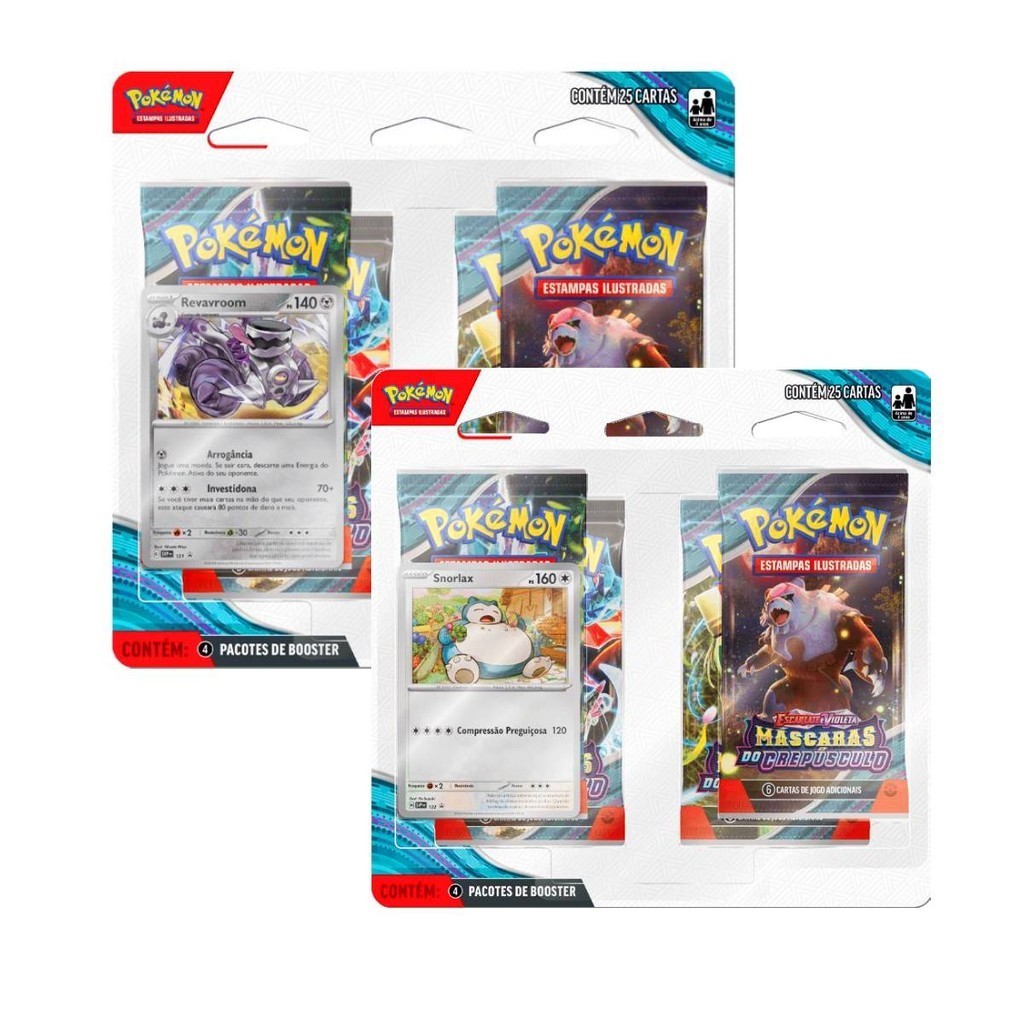 Cartas Pokémon Blister Quádruplo Máscaras Crepusculo Copag Shopee Brasil
