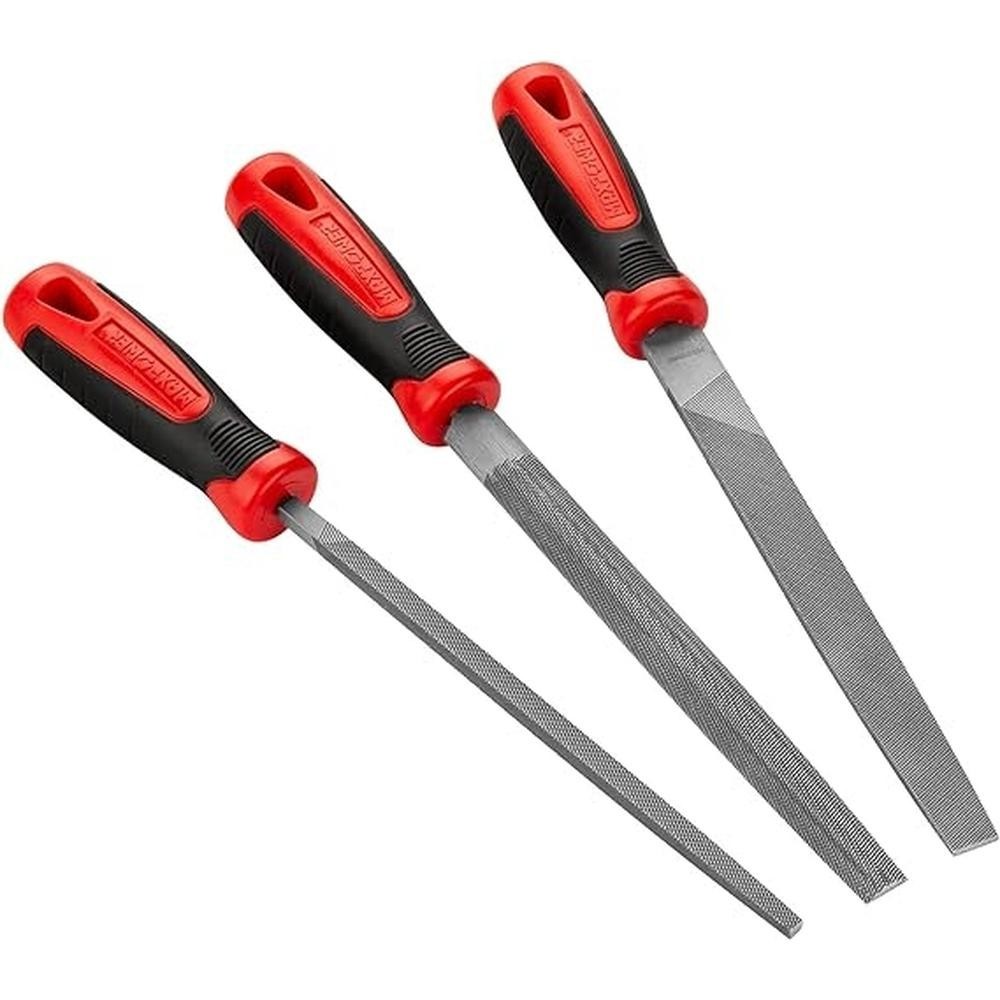 Kit 3 lima triangular e chata amolar ferro metal bastarda grossa meia ...