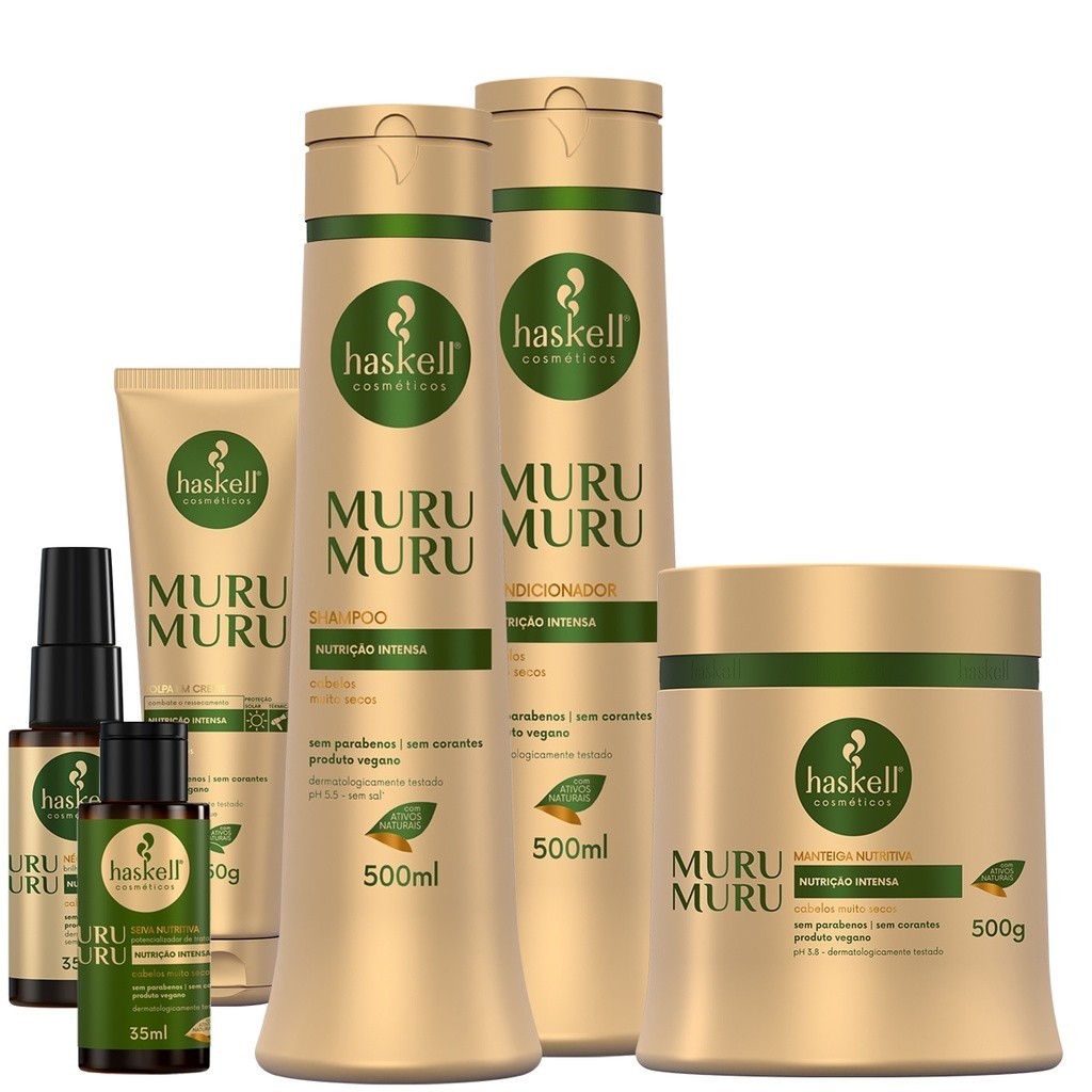 Kit Haskell Murumuru Sh Cond Mascara 500ml 6 Itens Completo | Shopee Brasil