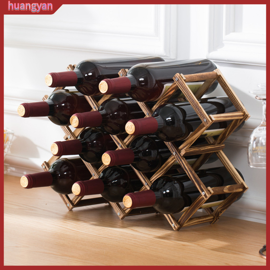 Natural Wood Storage Rack Wooden Display Bee-shaped Wine No Assembly ...