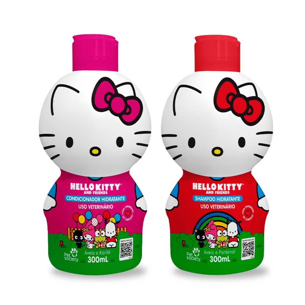 Kit Shampoo Condicionador Hidratante Hello Kitty Pet Society | Shopee ...