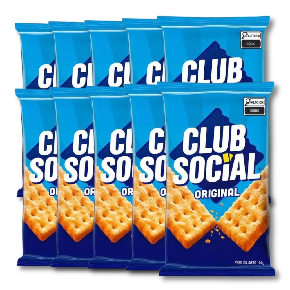Biscoito Club Social Original Kit 10 Packs de 144g - 6x24g | Shopee Brasil