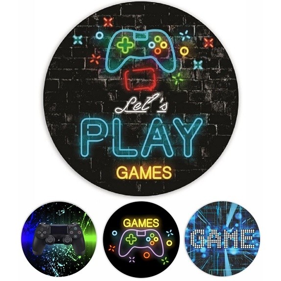 kit 90 adesivos apliques personalizados Festa Redondo Games jogos ...