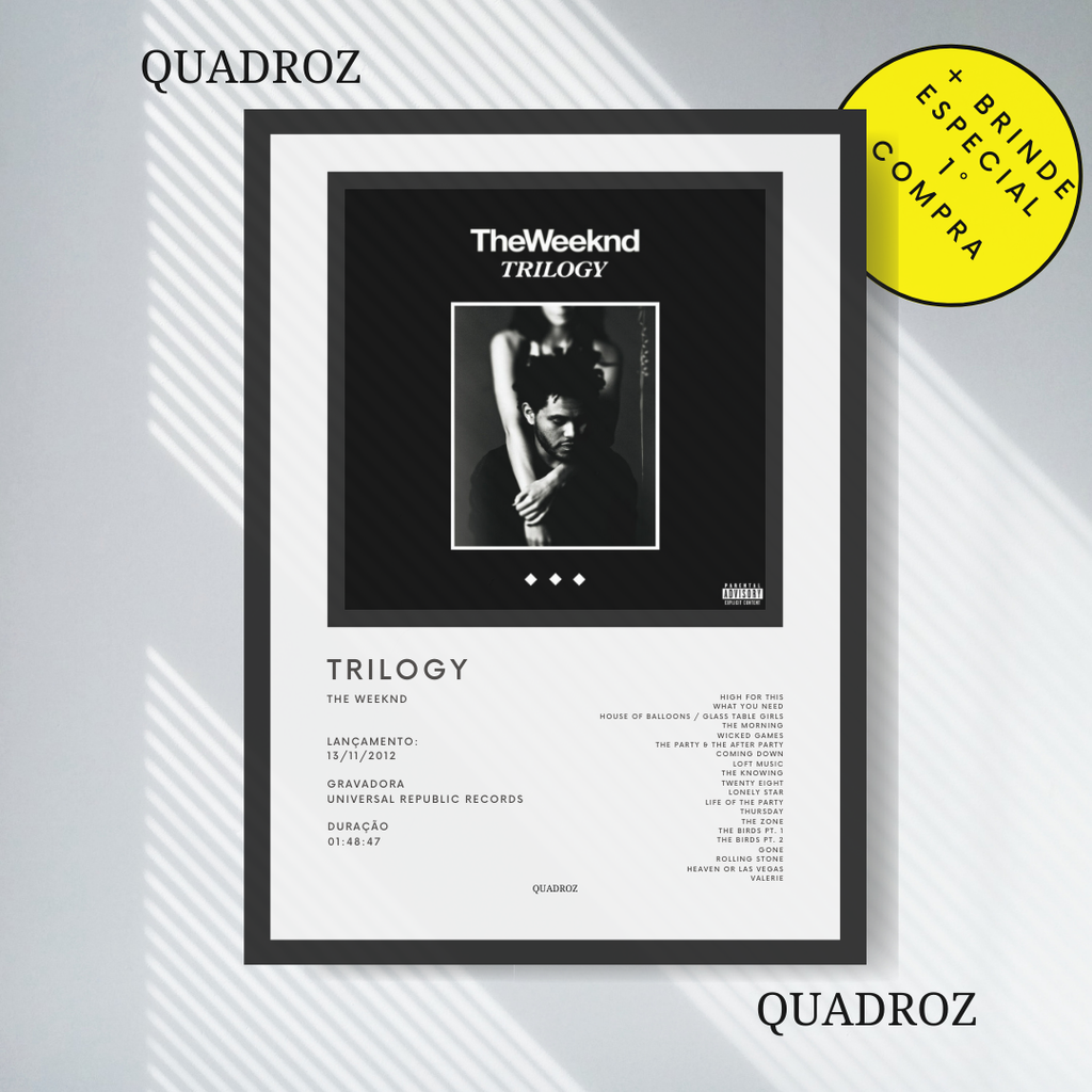 Quadro Decorativo The Weeknd - Trilogy *com ou sem moldura - A3/A4 ...