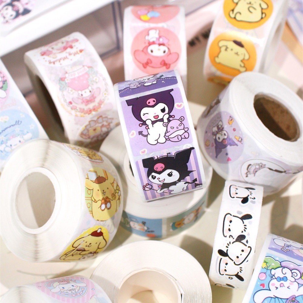 500Pcs Kuromi Melody Stickers Adesivos Sanrio Hello Kitty Canela Padrão ...