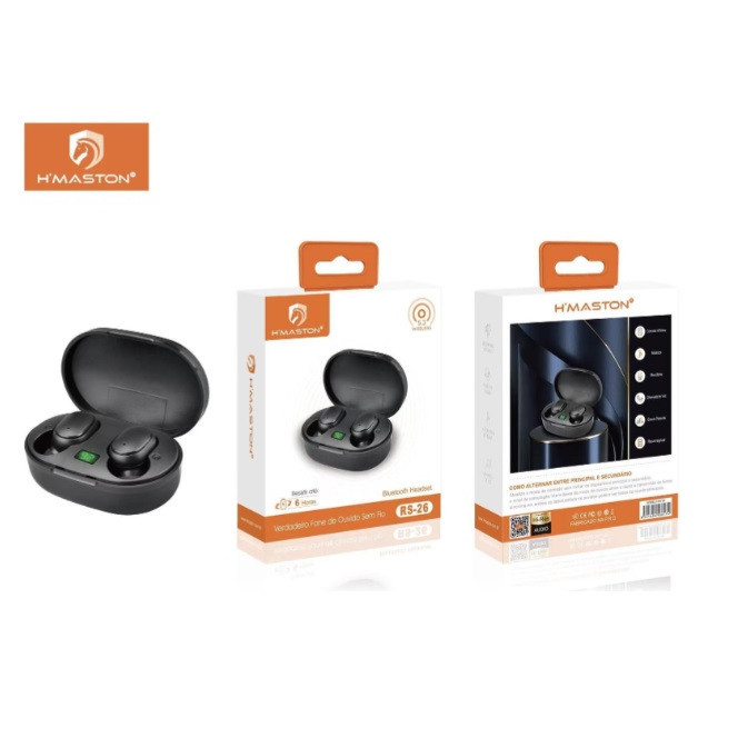 Fone de Ouvido HMaston RS-26 Bluetooth 5.3 Estéreo Grave Potente ...