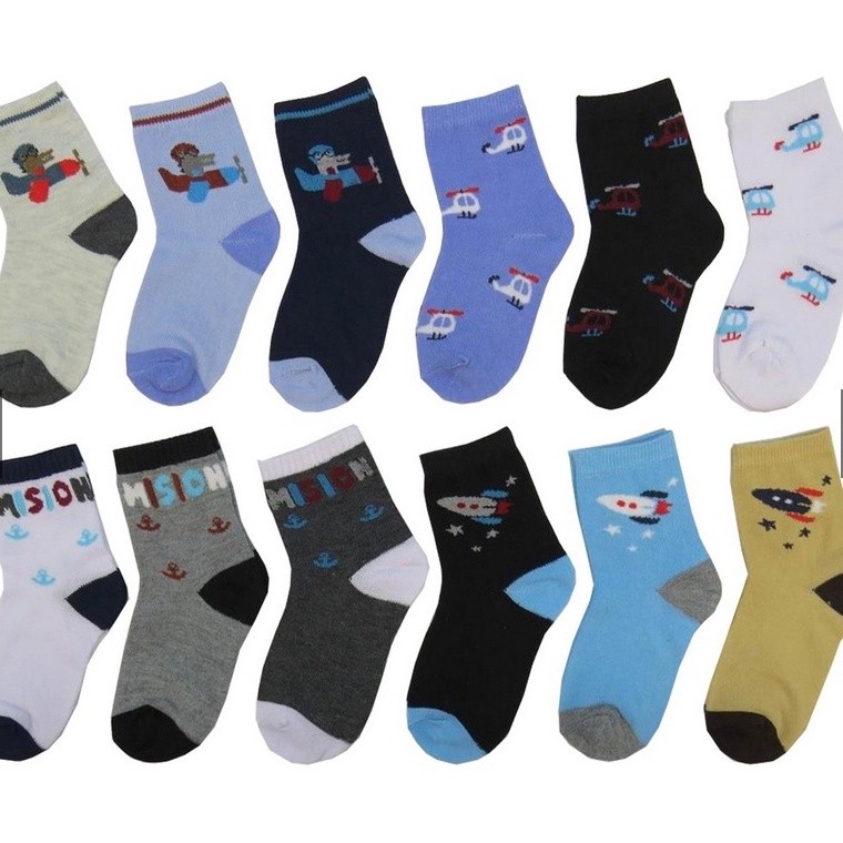 Kit 12 pares de meias infantil masculino menino coloridas 0 a 10 anos ...