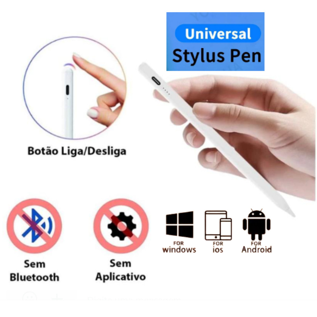 Caneta Touch Screen stylus Ponta Fina Desenho iPad iPhone Android Alta ...