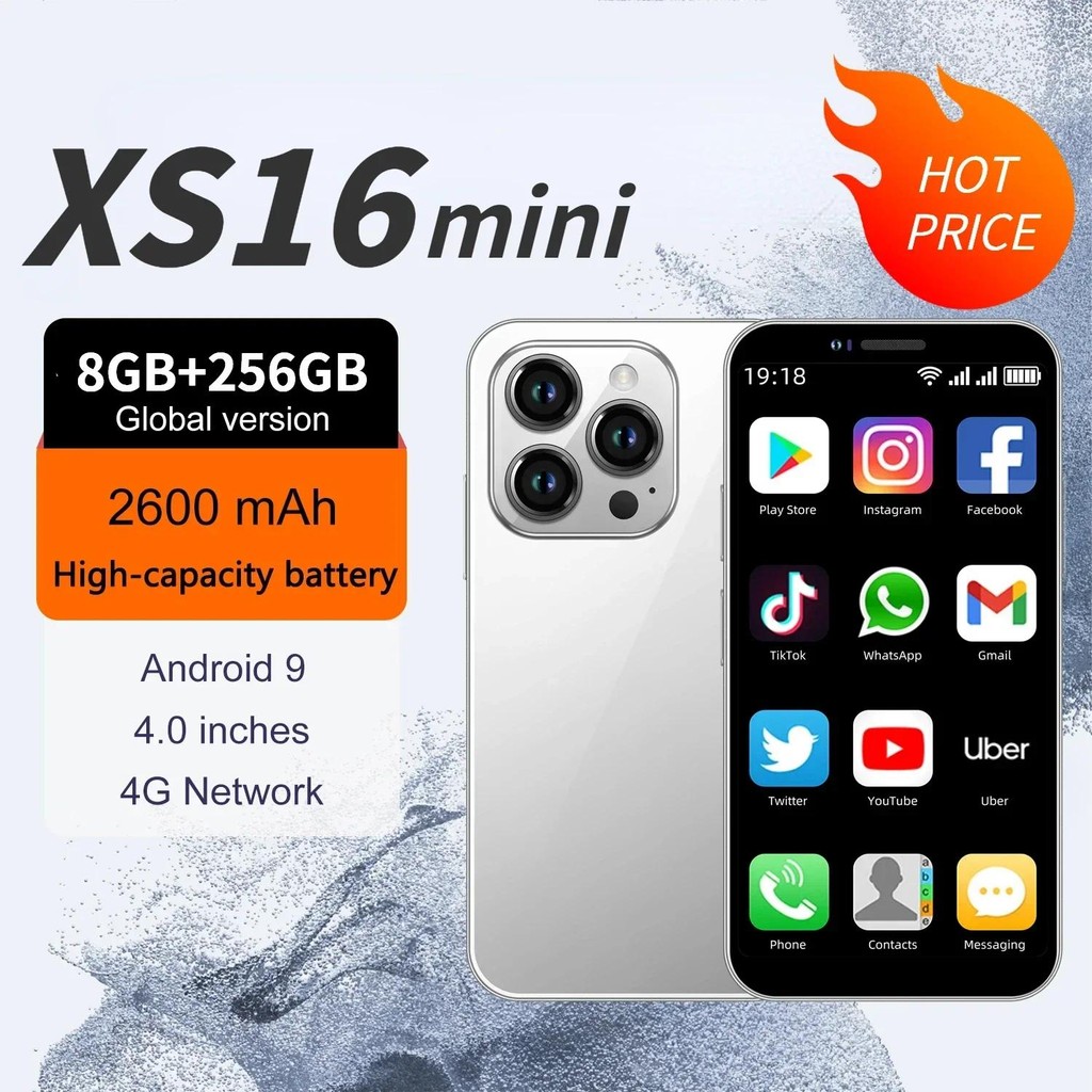 XS16 Tela HD mini smartphone Android 9.0 Versão global Do Telefone ...