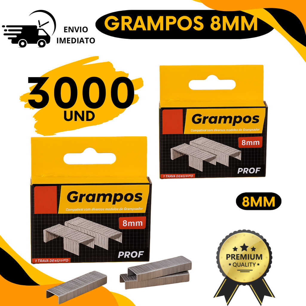 Kit 3000 Unidades De Grampo Para Grampeador De Tapeceiro Grampos ...