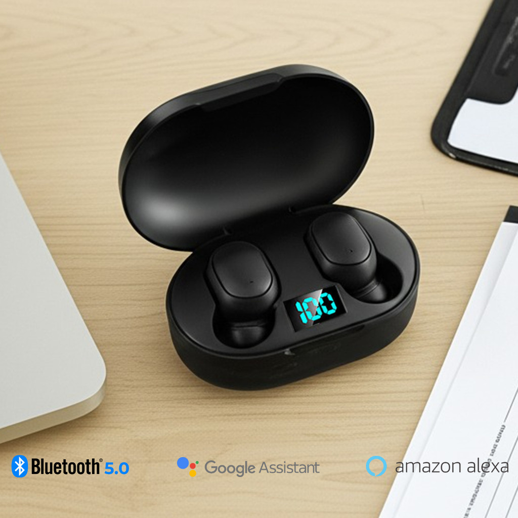 Fone De Ouvido Sem Fio E6s Bluetooth 5.0 Tws Com Tela LED Digital ...