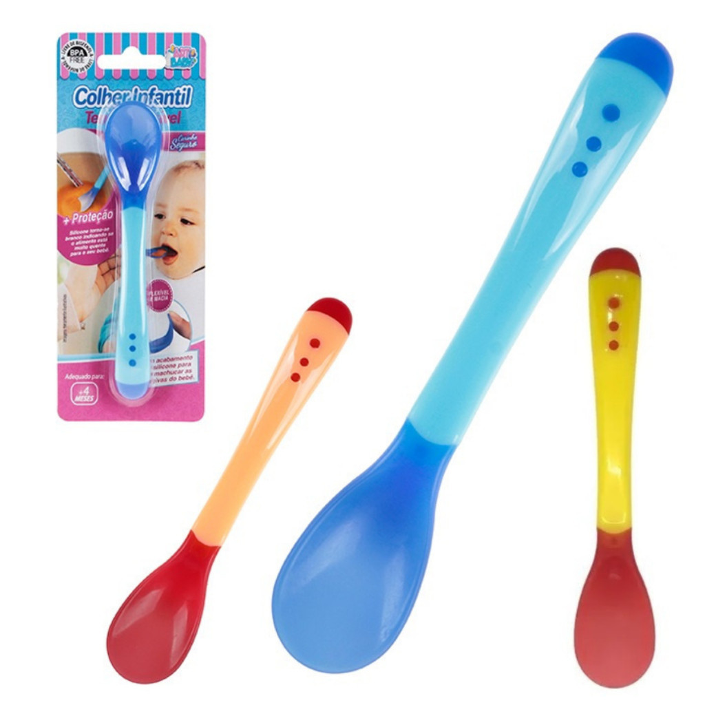 Colher Infantil Termosensivel Baby Bebe Recem Nascido Muda de cor com a ...