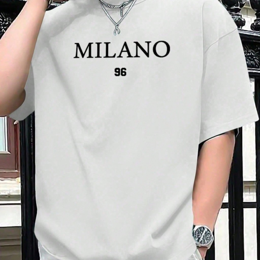 Camiseta masculina Milano 96 100% algodao Camisa Basica | Shopee Brasil