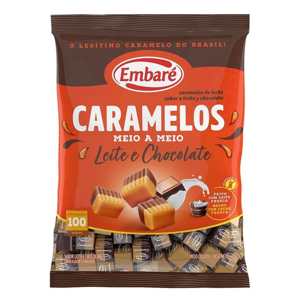 CARAMELO EMBARE MEIO A MEIO 660G | Shopee Brasil