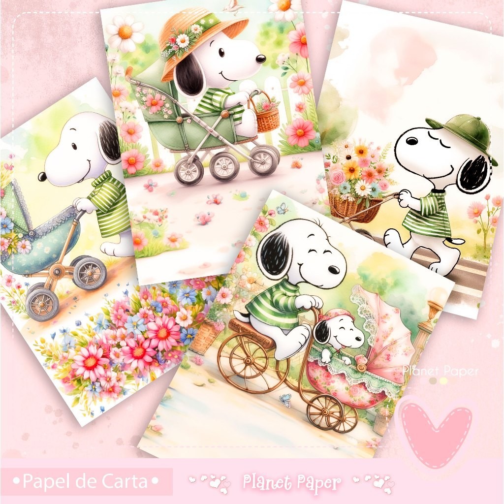 Papéis de Carta Snoopy (4 Modelos) | Shopee Brasil