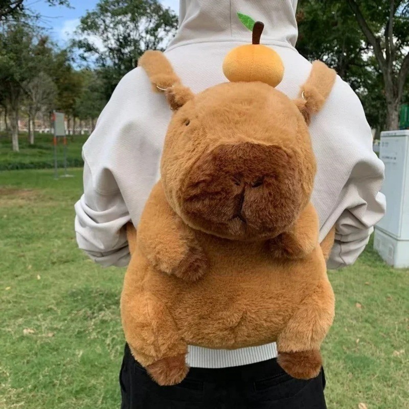 Mochila De Pelúcia Kawaii Capivara Para Mulheres , Versátil , Desenho ...