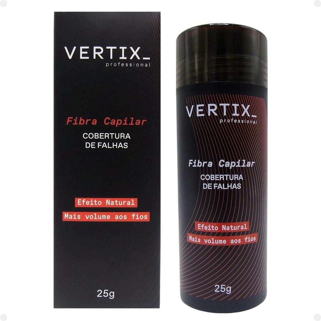 Fibra Capilar Vertix Cobertura de Falhas Castanho Médio Cód.2813 25g | Shopee Brasil