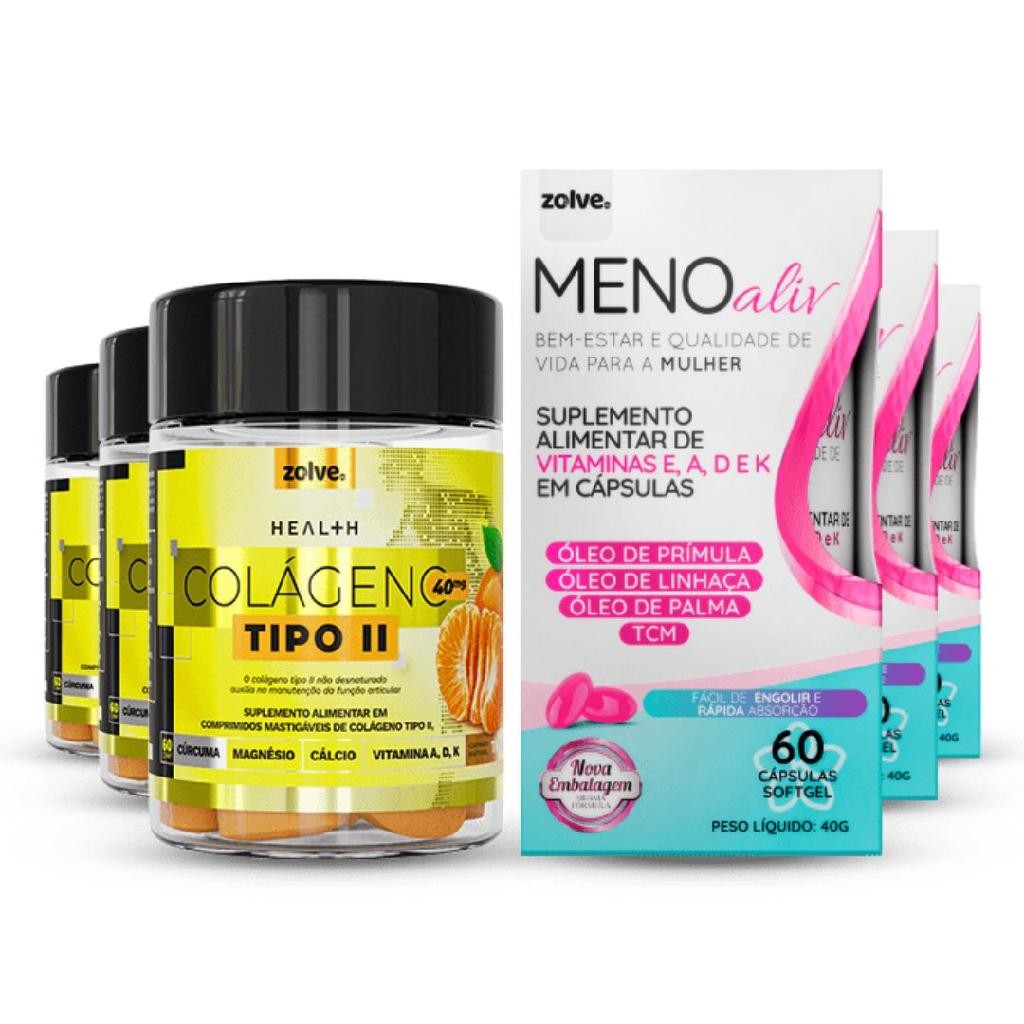 Kit 3un cada Zolve Colágeno Tipo II e Meno Aliv - Suplemento | Shopee ...