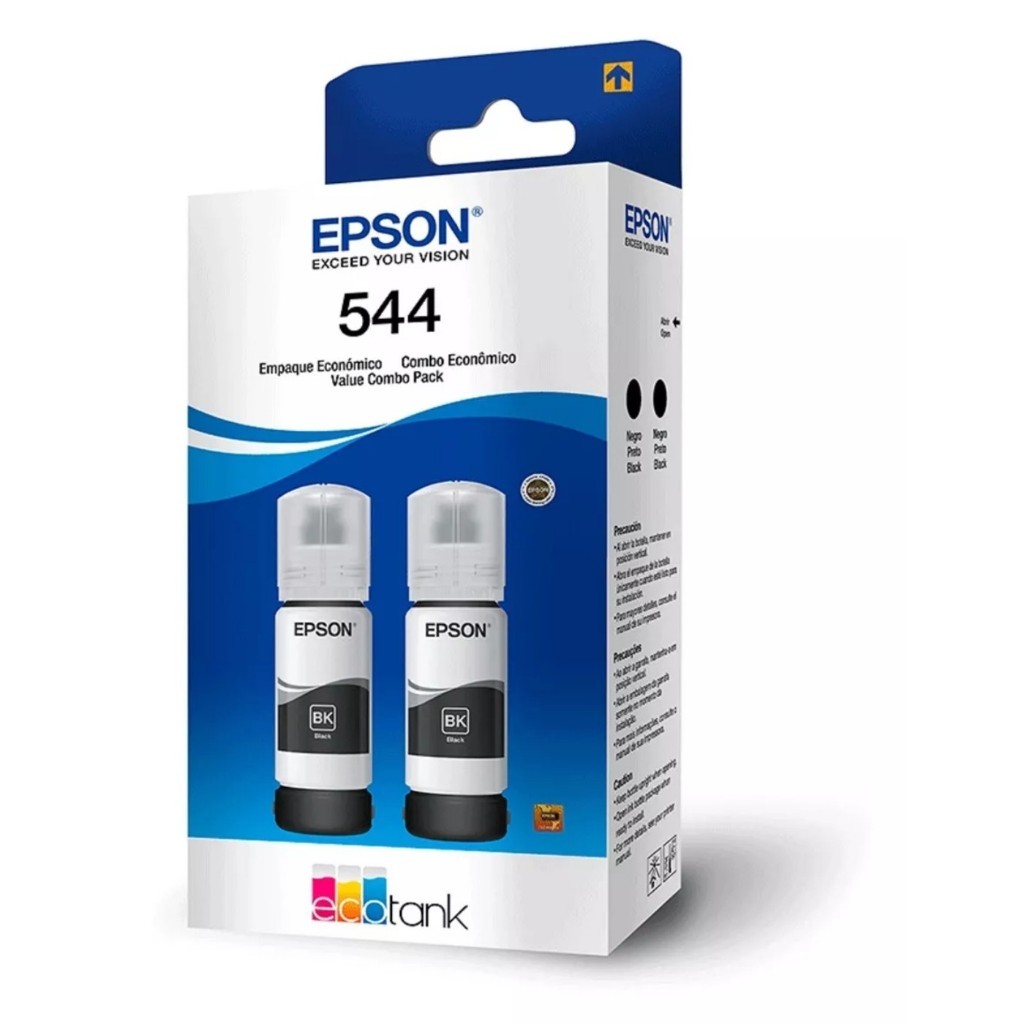 PACK 2 TINTAS ORIGINAL EPSON T544 L3110 L3150 L3250 PRETO | Shopee Brasil