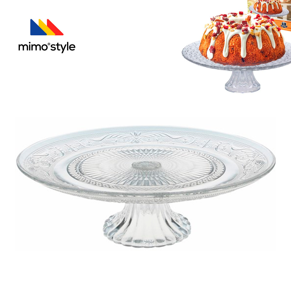 PRATO BOLO COM PE VICTORIAN BOLEIRA CRISTAL 25CM MIMO STYLE | Shopee Brasil